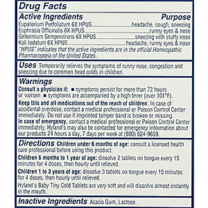 Hyland's, Baby Tiny Cold, 125 Tablets