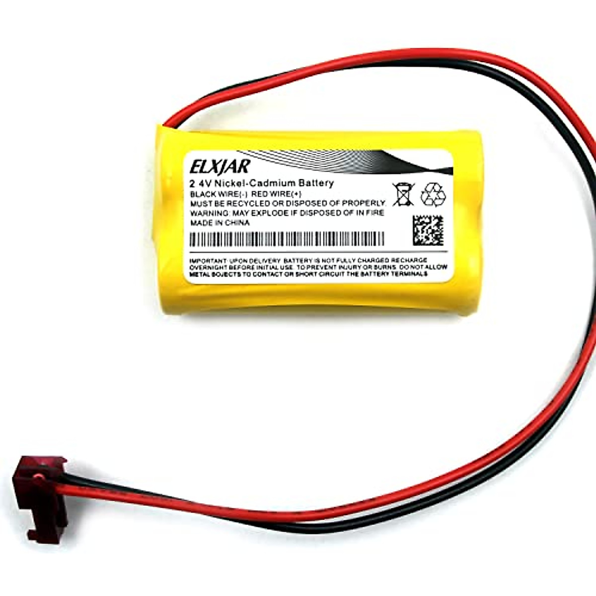 elxjar (5-Pack) 2.4V 1200mAh AA Ni-CD Battery Pack Replacement for Lithonia ELB2P401N ELB 2P401N ELB0310 ELB 0310, Powercell PCHA4/5-2-SR-LC, OSA098 NIC1158 Exit Sign Emergency Light