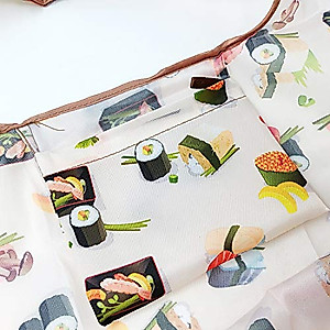 allydrew Large Foldable Tote Nylon Reusable Grocery Bag, Sushi