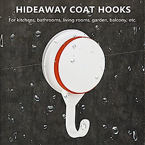 Housoutil Wall Mounted Hooks Suction Hooks Vacuum Suction Cup Hooks Heavy Duty Shower Hooks Suction Hanger Removable Wall Hook for Bathroom Kitchen Towel Robe Loofah White Heavy Duty Hooks