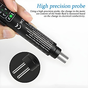 Brake Fluid Liquid Tester Pen, Auto Brake Diagnostic Testing Tool with 5 LED Indicators, Hydraulic Fluid Liquid Oil Moisture Analyzer, Car Accessories Check Engine for DOT3 DOT4 DOT 5.1 Brake Fluid