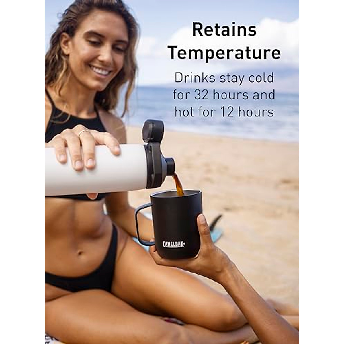 CamelBak Chute Mag 20oz Vacuum Insulated Stainless Steel Water Bottle, Black