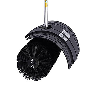 VPABES Handheld Power Sweeper, 2.3HP 52cc Motor Nylon Brush Broom Cleaning Machine for Driveway Lawn Garden