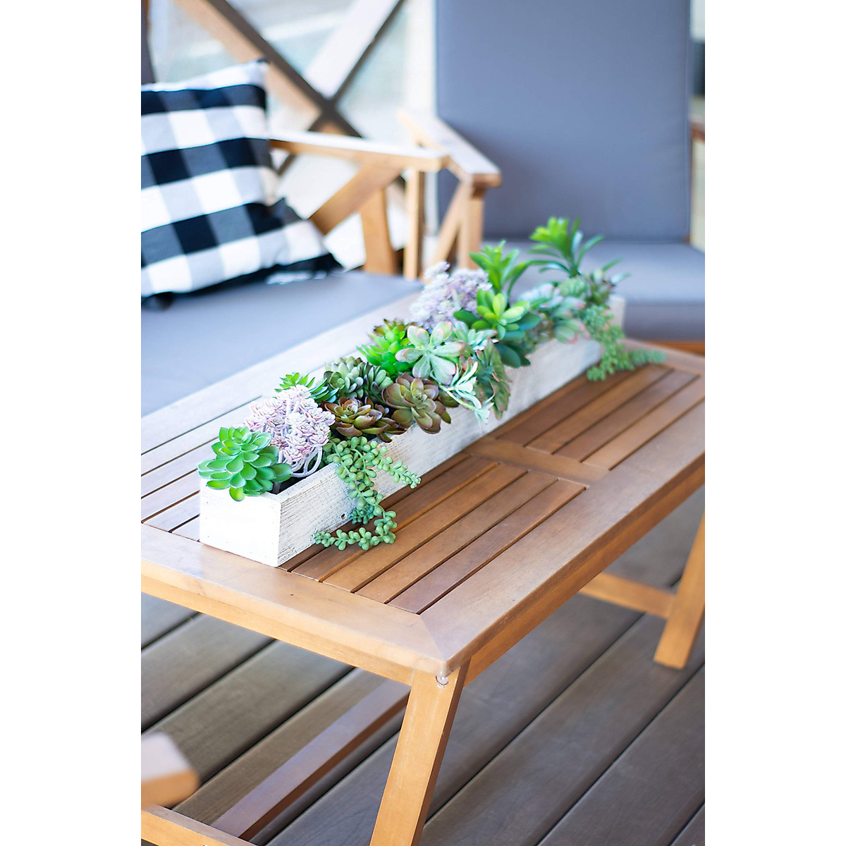 BarnwoodUSA Rustic Centerpiece Barnwood Box | Dining Room Table Decorations for Home Décor | Coffe Table Décor | Planter Box | White Wash | 35.5" L