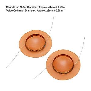 2PCS Tweeter Voice Coil,Tweeter Accessory Speaker Repair Parts,25mm / 0.98in Dome,Soft and Elastic Resin Sound Film Tweeter Voice Coil