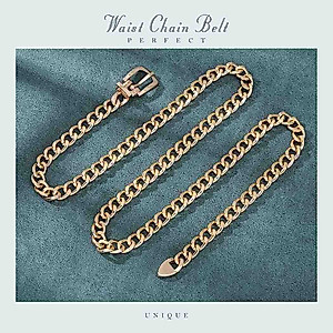 Werhonton Metal Waist Chain Belt Gold Belly Chain Chunky Belt Chain Sexy Body Chains Jewelry Accessories for Women and Girls