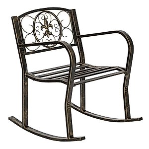 Retro Vintage Metal Patio Rocking Chair Indoor/Outdoor Furniture Porch Garden Rocker