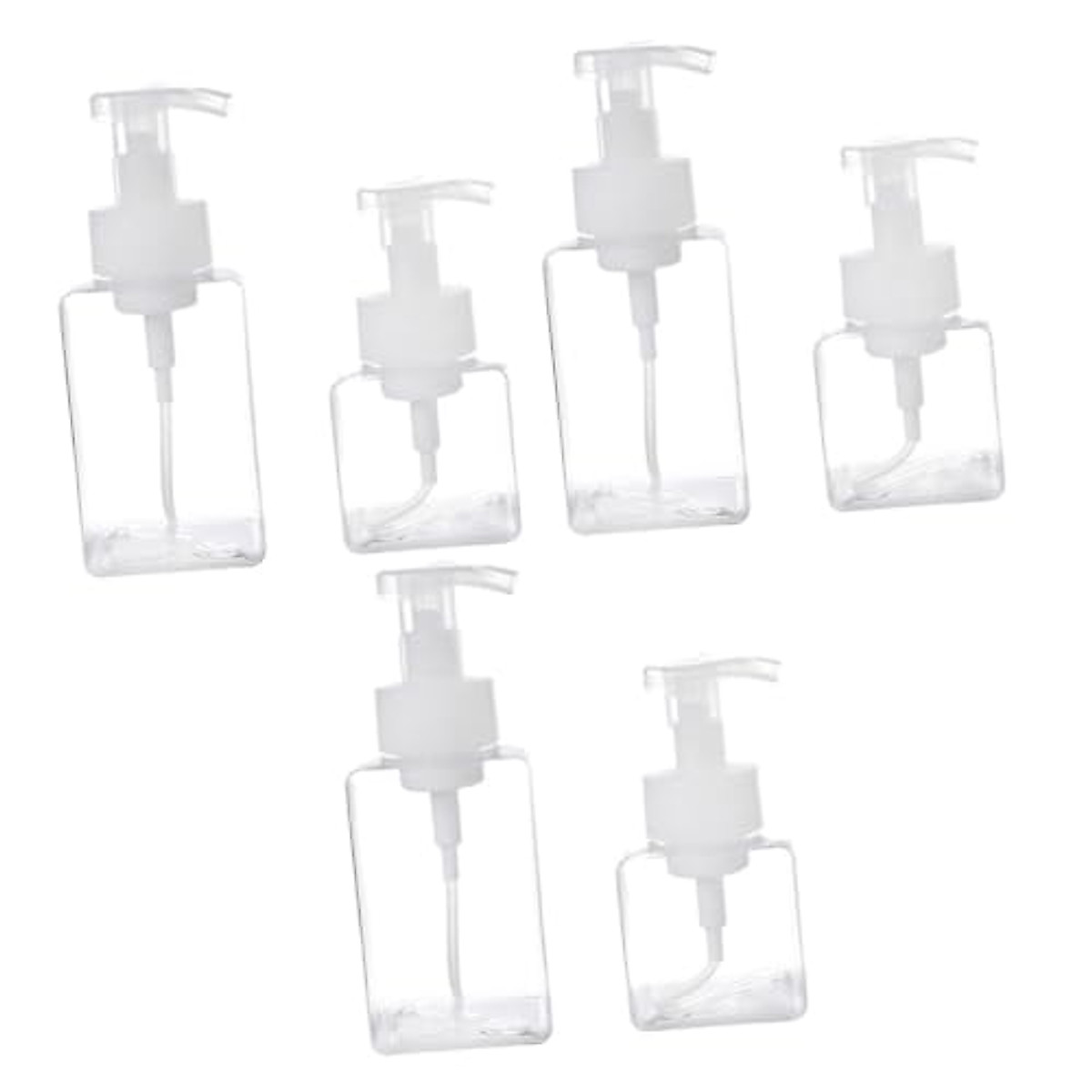 FOMIYES 6 Pcs Shampoo Pump Bottle Facial Refillable Dispenser Bottle Foam Pump Bottle Card Holder Keychain Cute Portable Soap Face Wash Empty Bottle Travel Sparkling Bottle Push Type