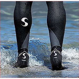 Synergy Swim Socks Neoprene Swim Booties (Black, Small)