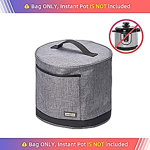 HOMEST Dust Cover with Pockets for Instant Pot 6 Quart, Insulated Pressure Cooker Cover with Easy to Clean Lining, Grey