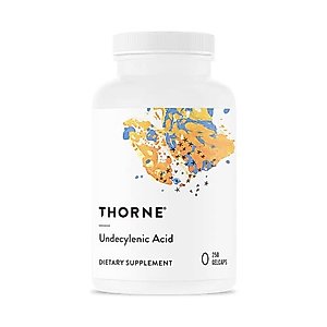 Thorne Undecylenic Acid - 250 mg of Undecylenic Acid - Fatty Acid Support for a Healthy Balance of Gut and Vaginal Flora - Gluten Free - 250 Gelcaps - 50 Servings