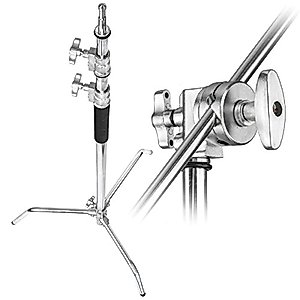 Flashpoint 10' C (Century) Light Stand on Turtle Base Kit w/40 Grip Arm & 2 GOBO Heads and Baby Pin - Chrome