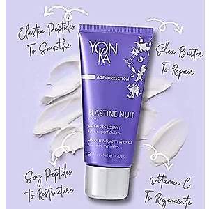 Yon-Ka Elastine Nuit Anti-Wrinkle Night Cream (50ml) Anti Aging Facial Moisturizer and Eye Cream, Soften Fine Lines and Wrinkles with Vitamin C and Elastin Peptides, Paraben-Free
