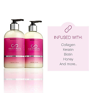 Hairfinity Cleanse and Condition Kit - Shampoo & Conditioner Set - Sulfate & Silicone Free - Best for Damaged, Dry, Curly & Frizzy Hair - Thickening for Fine/Thin Hair Safe for Color & Keratin Treated