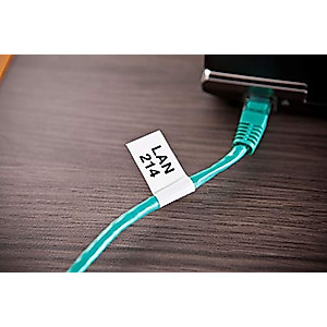 Brother TZe-FX241 Labelling Tape Cassette, Black on White, 18mm (W) x 8M (L), Flexible ID, Brother Genuine Supplies