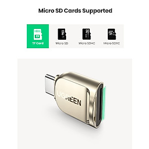 UGREEN USB C Micro SD Card Reader, Type C to Micro SD Card Adapter with Zinc Alloy External, Portable SD Card Reader USB C for TF Micro SDHC SDXC, Compatible with Samsung/Mac/iPad Pro/iPhone 15