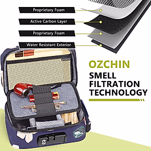 OZCHIN Smell Proof Bag with Combination Lock Tobacco Pipe Pouch Bag File Organizer Case Container Medicine Lock Box Odorless Storage Bag Great Gift for Friend
