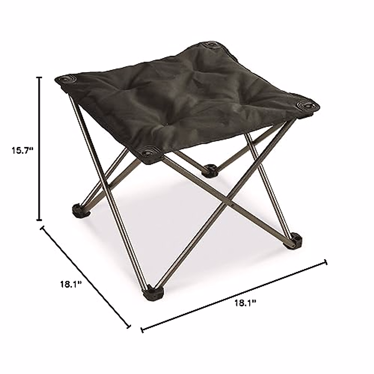 Guide Gear Camping Chair Foot Stool, Folding, Collapsible, Portable Footrest Black
