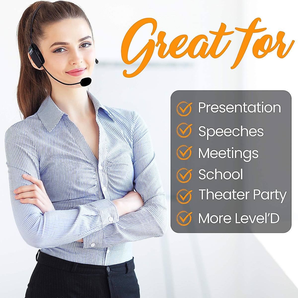 Pyle UHF All-Purpose Wireless Microphone System - Portable Professional Cordless Microphone Wireless Mic Kit w/ Headset Mic, Receiver Unit - Karaoke, Conference, DJ Party - Pyle PDWMU115