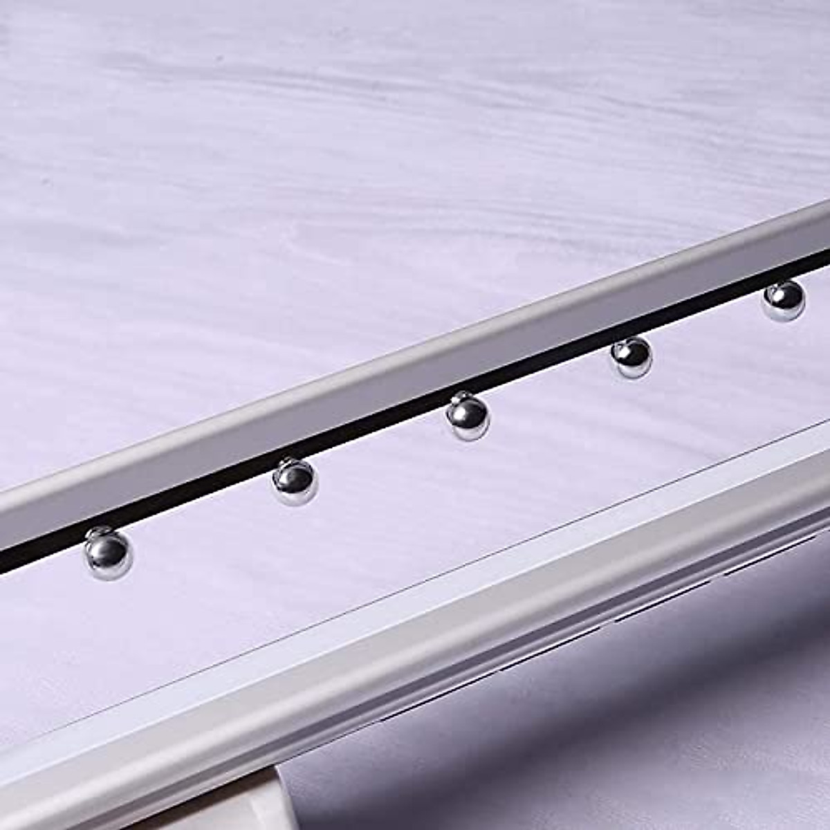 Extendable Clothes Rail - Sliding Wardrobe Closet Rod, Adjustable 25-46 Cm Wardrobe Rail Metal with Slide Rail, Extendable Clothes Rail Closet Rail White, 25Kg Load Capacity (Size : 40cm/15.