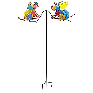 Two Dog Enamel Balancing Garden Stake -Continental Art Center CAC2002