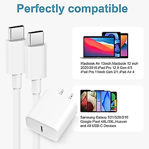iPhone 15 Charger USB C Fast Charging Type C iPad Pro Charger, 6FT USB C Fast Charger Block Compatible with iPhone 15/ iPhone 15 Pro/iPhone 15 Pro Max,iPad Pro,iPad Mini/Galaxy/AirPods Pro (1-Pack)