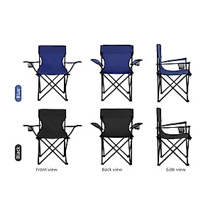 SHSYCER Folding Camping Chairs Portable - Lightweight Camping Chair with Arm Cup Holder, Light Backpacking Beach Outdoor Camping Chairs, Better for Slim People (Black)