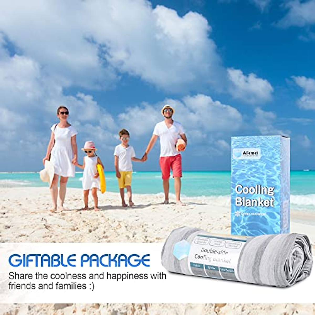 Cooling Throw Blanket with Double Sided Cold Effect, Lightweight Breathable Summer Blanket, Throw Blankets for Couch, Transfer Heat to Keep Body Cool for Hot Sleepers and Night Sweats,Throw XL 50"x70"