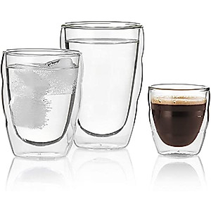 BODUM PILATUS Glass Set (Double-Walled, Isolated, Dishwasher Safe, 0.08 L, 3 oz) - Pack of 2, Transparent