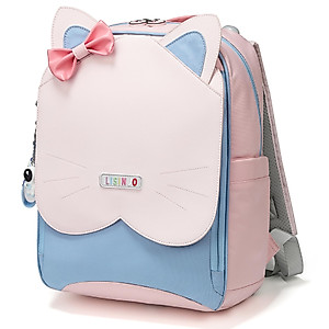 AUOBAG Kids Backpacks Girls Backpack Kitten Girl Bookbag Suitable for Elementary School (Blue)