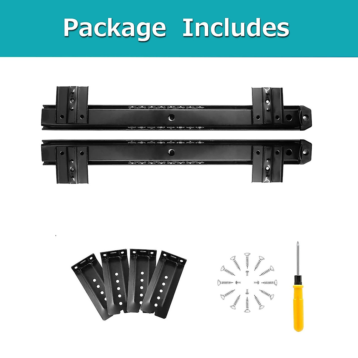 Drawer Slides for Under Desk Keyboard Shelf - 1-Pair Heavy Duty Metal Ball Bearing Slides, Smooth, Less Noise, for Computer Keyboard Tray Assembly Kit, Cabinet Drawer Rails (size : Black, Size : 14 (S