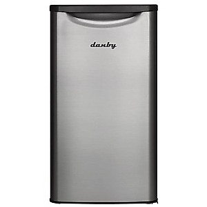 Danby Contemporary Classic DAR033A6BSLDB-6 3.3 Cu.Ft. Mini Fridge, Compact Countertop Refrigerator for Bedroom, Living Room, Kitchen, Office, Desk, E-Star Rated in Fingerprint Free Stainless Finish