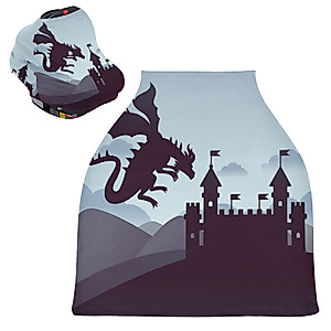 Nursing Cover Breastfeeding Scarf Fly Dragon- Baby Car Seat Covers, Infant Stroller Cover, Carseat Canopy(o)