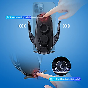 MEIMFY Wireless Car Charger Mount,Auto Clamping Air Vent Phone Holder for Car,New Upgraded Model,15W Qi Fast Charging/Magnetic DC Charging for All Mobile Phones,iPhone,Samsung,Pixel