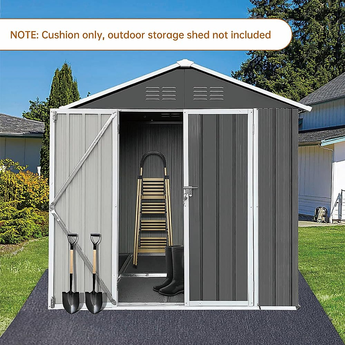 8.2 x 7 FT Outdoor Storage Shed Floor Mat - Waterproof and Dustproof Carport Mat Non-Slip Patio Furniture Mat - Enhances Floor Protection, Soft Material, Easy to Clean, Durable, Black