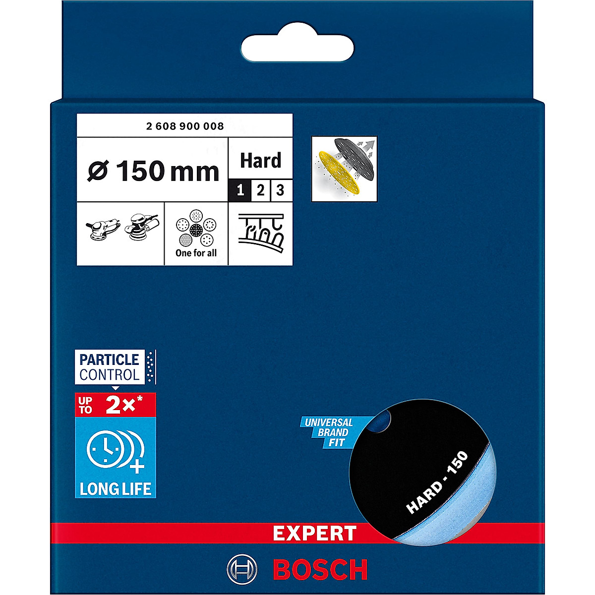 Bosch Professional 1x Expert Multihole Backing Pad Universal (Version Hard, Ø 150 mm, Accessories Random Orbital Sander)