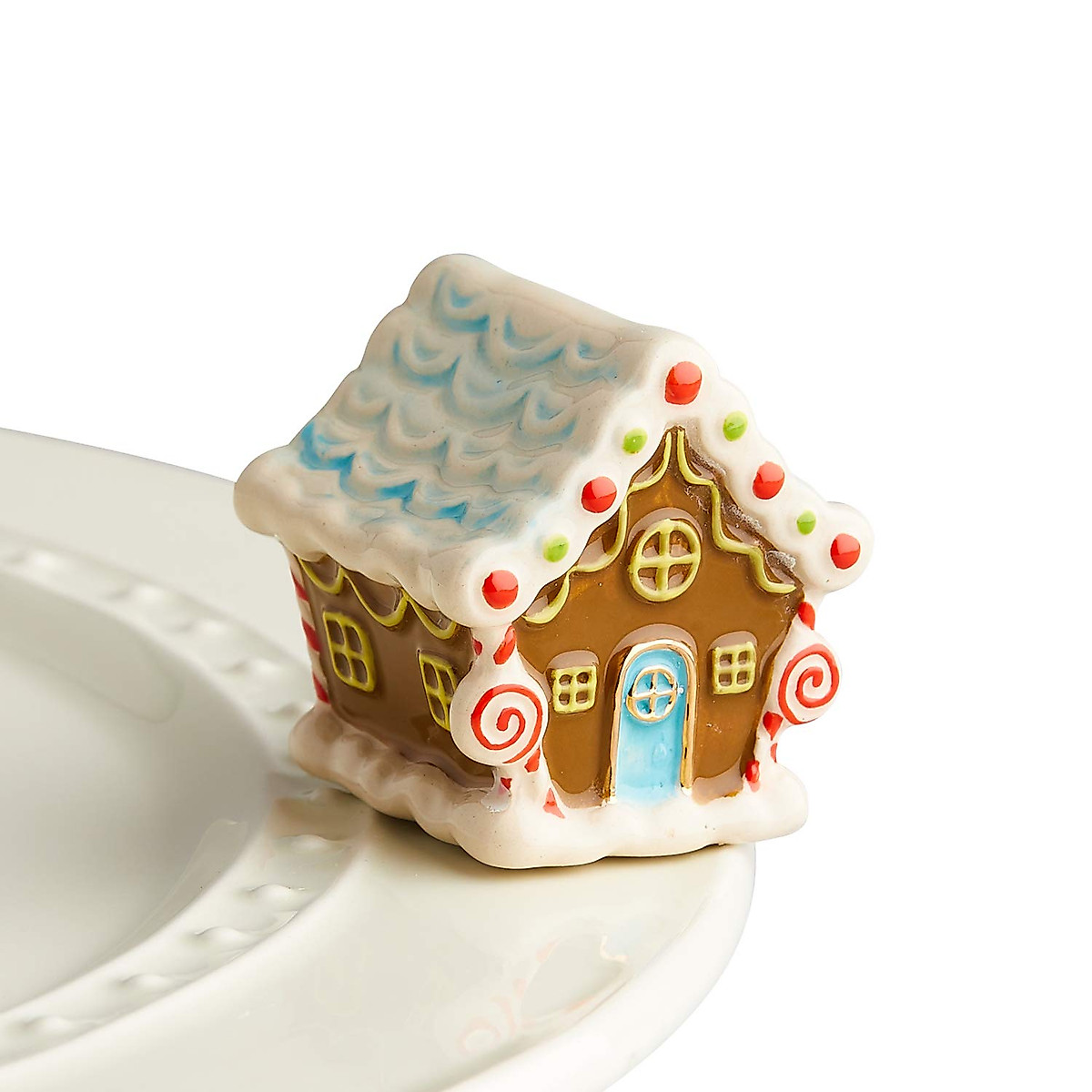 Nora Fleming Candyland Lane (Gingerbread House) - Hand-Painted Ceramic Christmas Decor - Winter Minis for The Home and Office