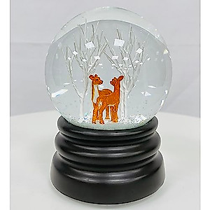 Ashfield & Harkness Deer and Tree Decorative Snow Globe with Wind Up Music Box