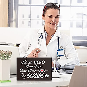 Jetec Nurse Signs Table Centerpieces Nurse Decorations Wall Decor Nurse Party Decorations Table Toppers Wooden Plaques Box Signs for Home Office Decor