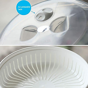 1-Tier Microwave Steamer Heating Steamer for Home Kitchen White (Round)