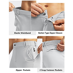 Men's Golf Joggers Pants with 5 Pockets Slim Fit Stretch Sweatpants Running Travel Dress Work Pants for Men(Halo Gray, Medium