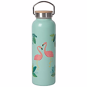 Now Designs Stainless Steel Water Bottle with Bamboo Lid, Mermaids - 18 oz Capacity