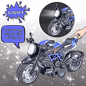 YA LE MING Motorcycle Toy,Kids Toy Motorcycle with Sound and Lights, Motorcycle Toys for Kids 3-9,Motorcycle Replica 1:12 Scale (Purple)