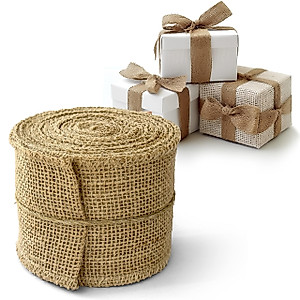 Burlap Ribbon 3 Inch Wide - Burlap Roll Fabric Ribbon, 10 Yard Burlap Ribbon for Crafts, Burlap Flower Wrap, Rustic Ribbon for Gifts, Holidays and Decorations
