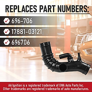 Air Intake Hose - Compatible with Toyota Vehicles - 1997-1999 Camry, 1999 Solara 2.2L - Replaces 696-706, 17881-03121, 696706 - Camry 97, 98, 99 Model Years - Engine Air Intake Filter Tube