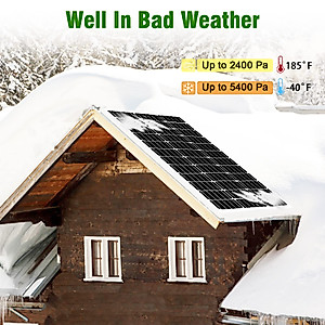 WERCHTAY 220 Watt Solar Panel 12V/24V Monocrystalline, 2 Pack of 110W High-Efficiency Module PV Power Charger Solar Panels for Homes Camping RV Battery Boat Caravan and Other Off-Grid Applications