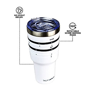 Tally Tumbler Tennis, Stainless Steel Cup Holder, 30 oz Leak Proof Lid, Double Wall Insulation, Tennis Tumbler with Score Keeping Counter used to Track Game Score & Set Score, for Two Teams