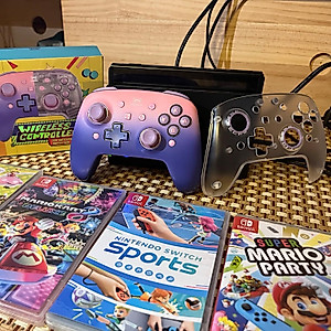 KENNEAS Wireless Pro Controller for Switch/Lite/OLED, Switch Remote with Wake-up, 3-Level Vibration, Turbo, Motion Control Function, Wireless Switch Controller with 25pcs Cute Animal Stickers Pack
