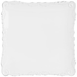 American Atelier Square Dinnerware Sets | White Kitchen Plates, Bowls, and Mugs | 16 Piece Bianca Wave Collection | Dishwasher and Microwave Safe | Service for 4