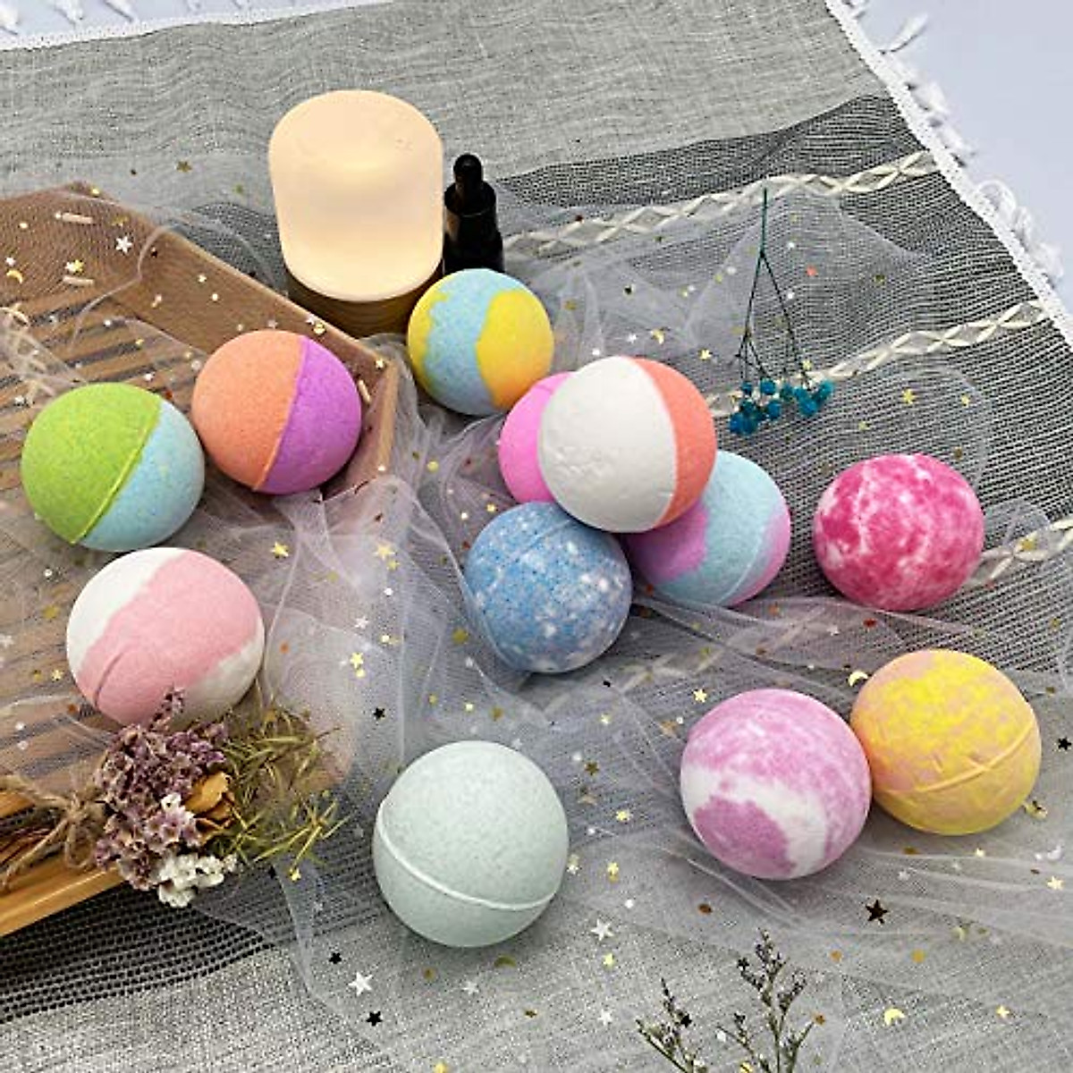 3.5 oz XL Bath Bombs for Kids with Puppy Toys Inside Kids Bath Bombs Organic Bubble Bath Fizzies Colorful Bomb 12 Pcs Set Birthday/Christmas Surprise Gift for Girls & Boys